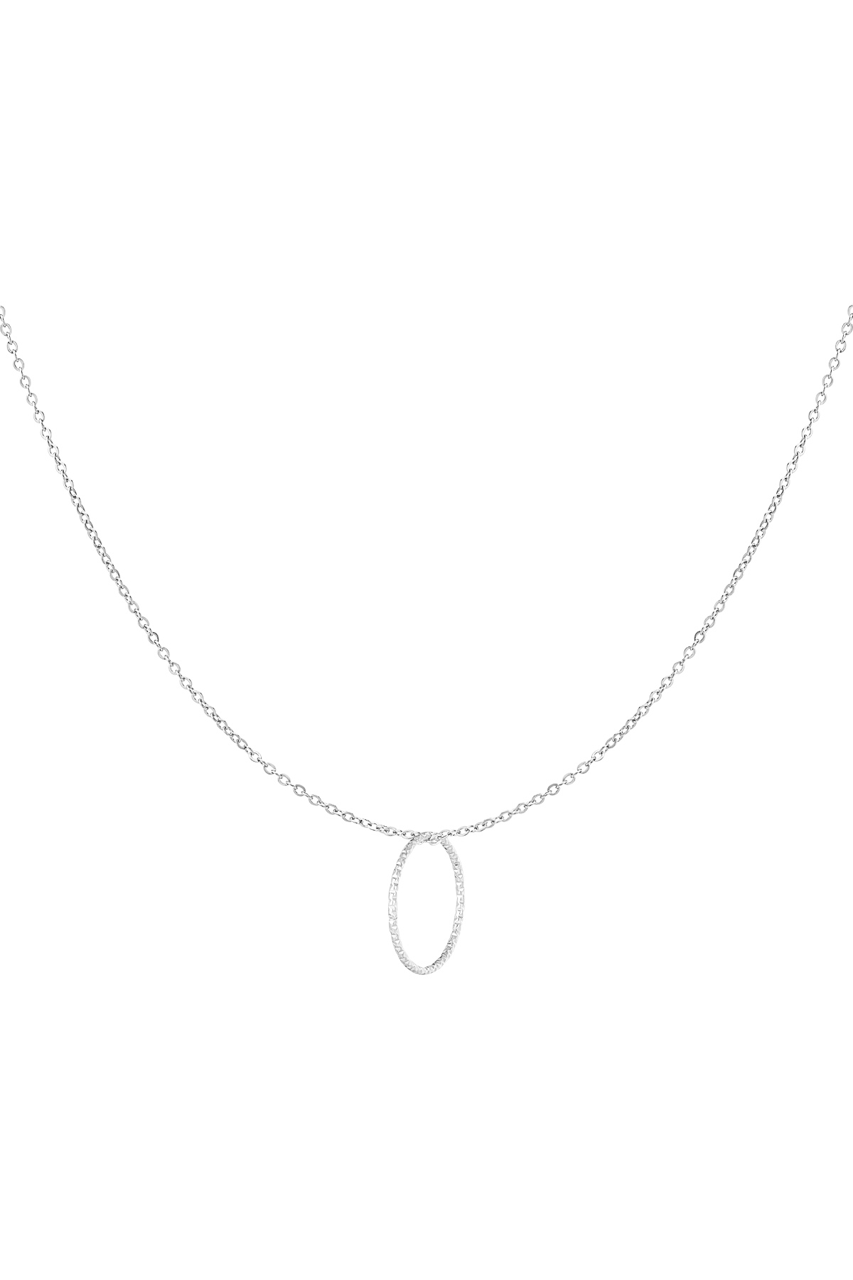 Basic necklace with round charm - Silver Color color SKU0216942-111 ...