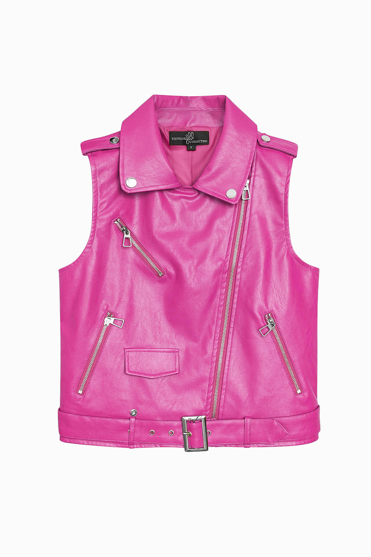 PU leather waistcoat - fuchsia S SKU0604585-351 S Fuchsia Wholesale ...