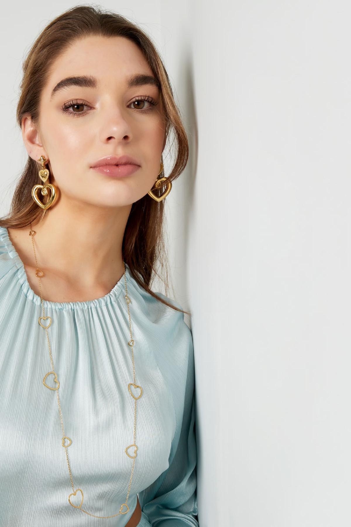 Long chain hearts Silver Color Stainless Steel SKU0216658-111 Silver ...