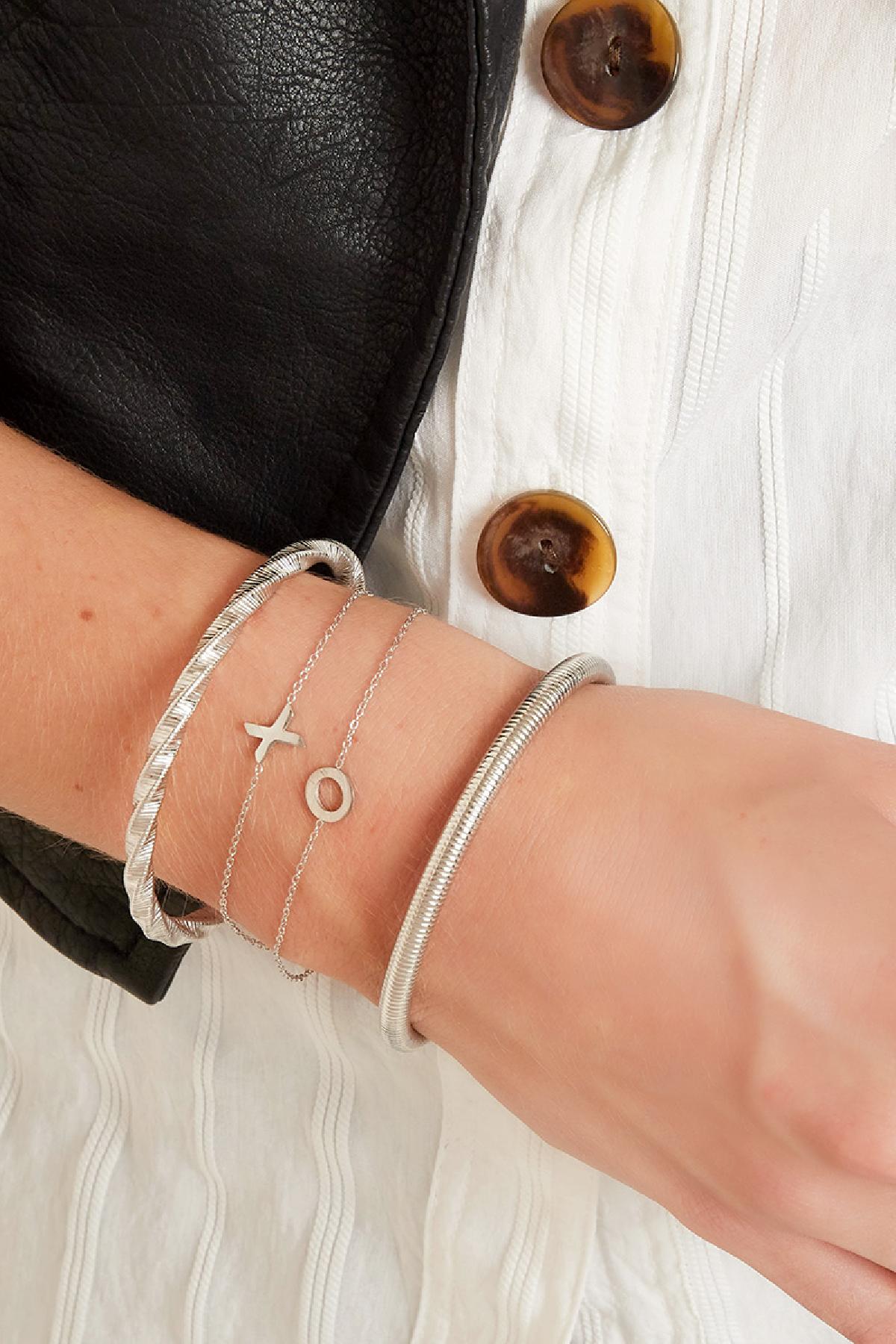Yehwang Stainless steel bracelet initial C Silver